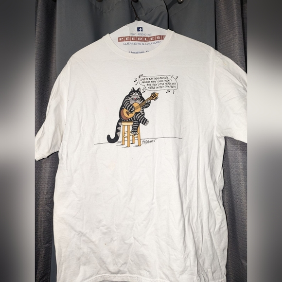 B Kliban | Shirts | Vintage B Kliban Cat Playing Guitar Crazy Shirt ...